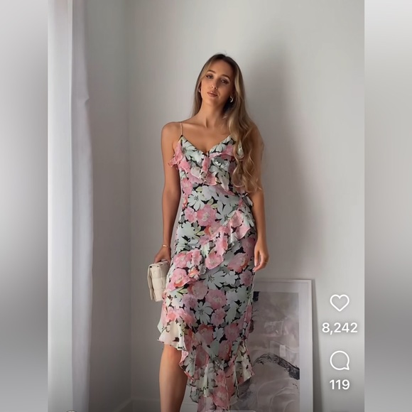 Zara | Dresses | Zara Ruffled Print Dress | Poshmark